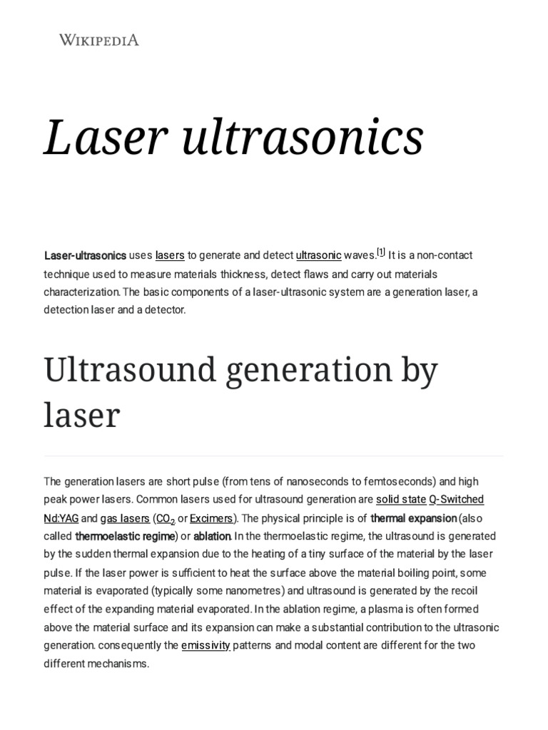 Laser Ultrasonic | PDF | Optics | Electromagnetic Radiation