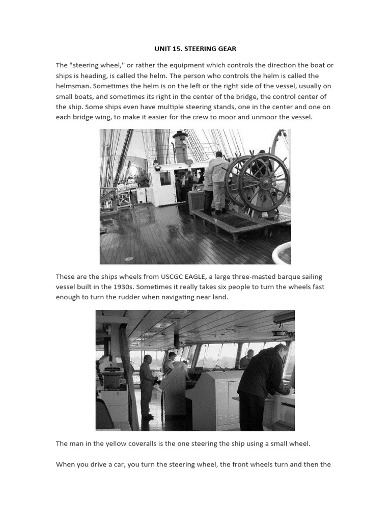 UNIT 15 steering gear | PDF | Rudder | Ships