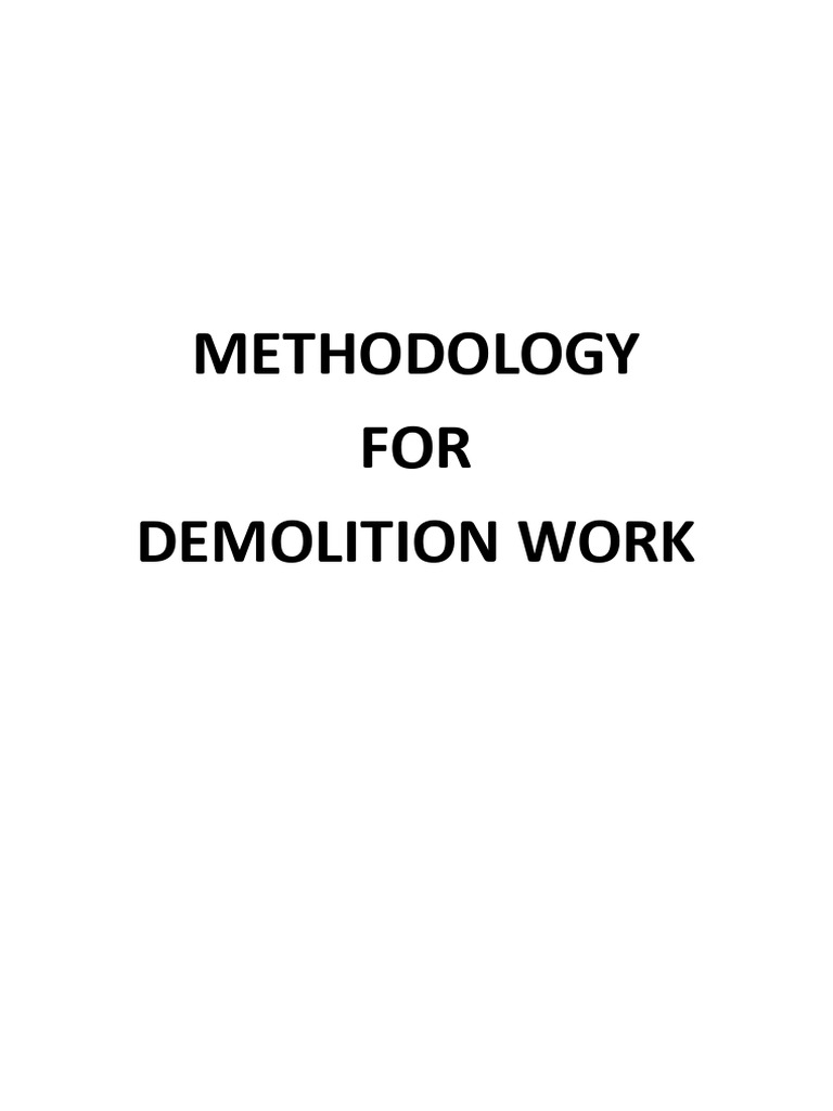 Demolition Work Methodology Guide | PDF