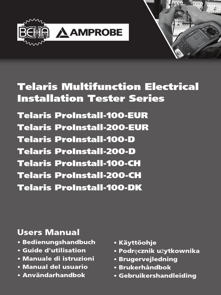 Telaris Electrical Tester User Manual | PDF | Manufactured Goods ...