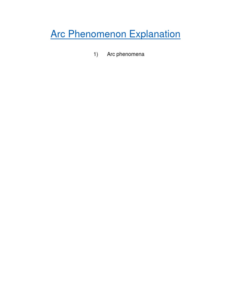 Understanding Arc Phenomenon in Circuits | PDF