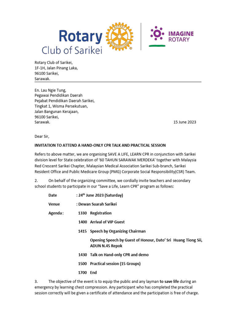 Invitation to CPR Training Session | PDF