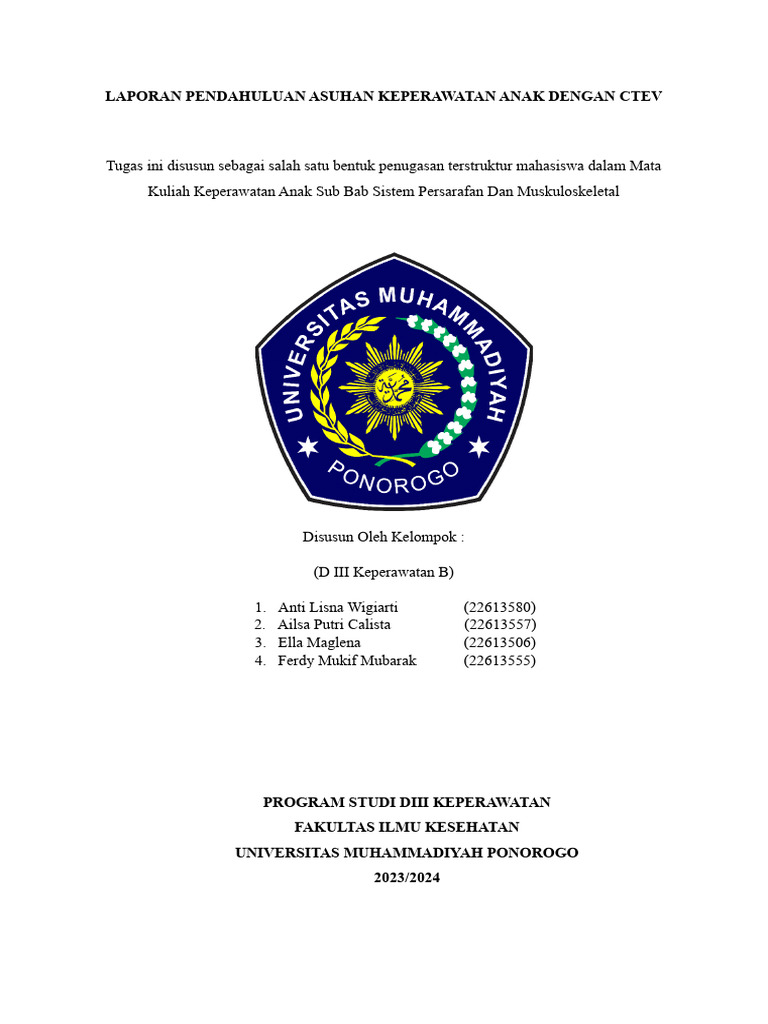 Asuhan Keperawatan CTEV pada Anak | PDF