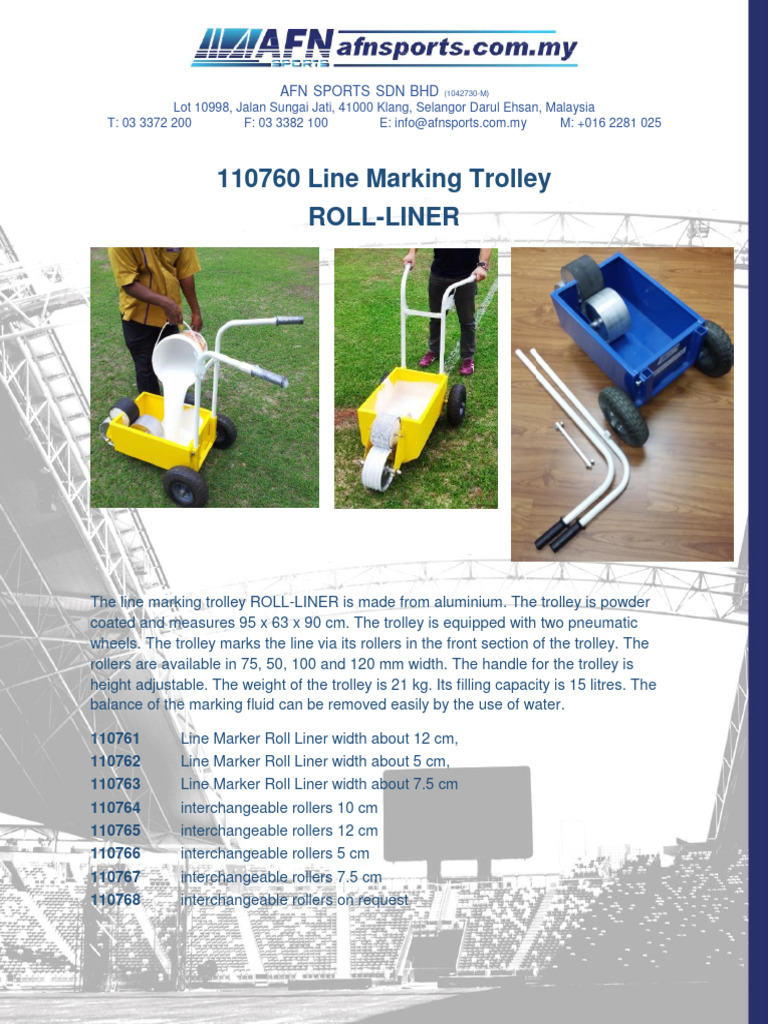 Line Marking Trolley ROLL-LINER Specs | PDF