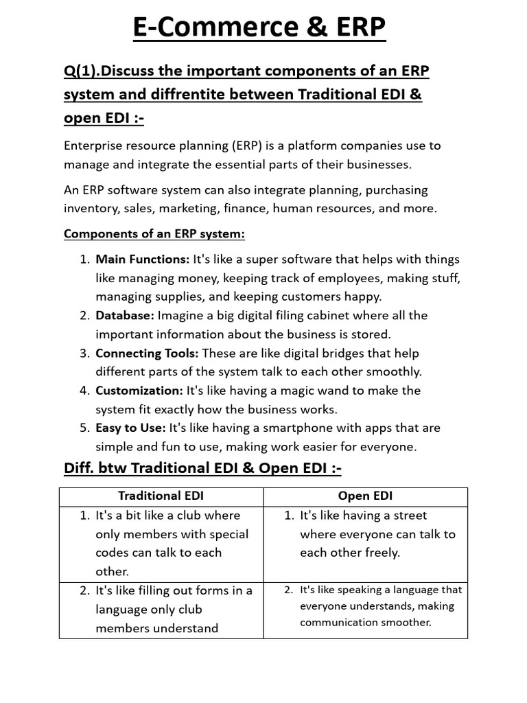 E-Commerce & ERP | PDF | Electronic Data Interchange | E Commerce
