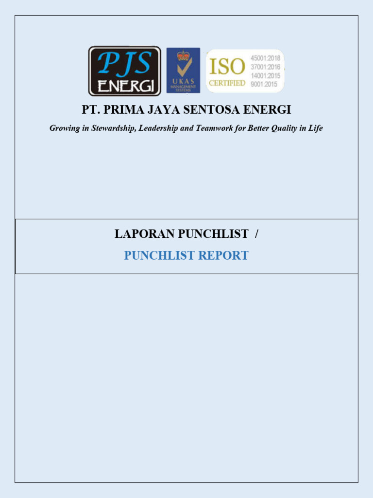 COVER Punchlist Report | PDF