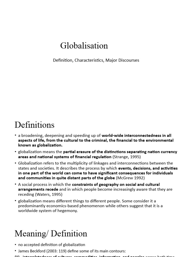 Globalisation Introduction | PDF | Globalization | World Systems Theory