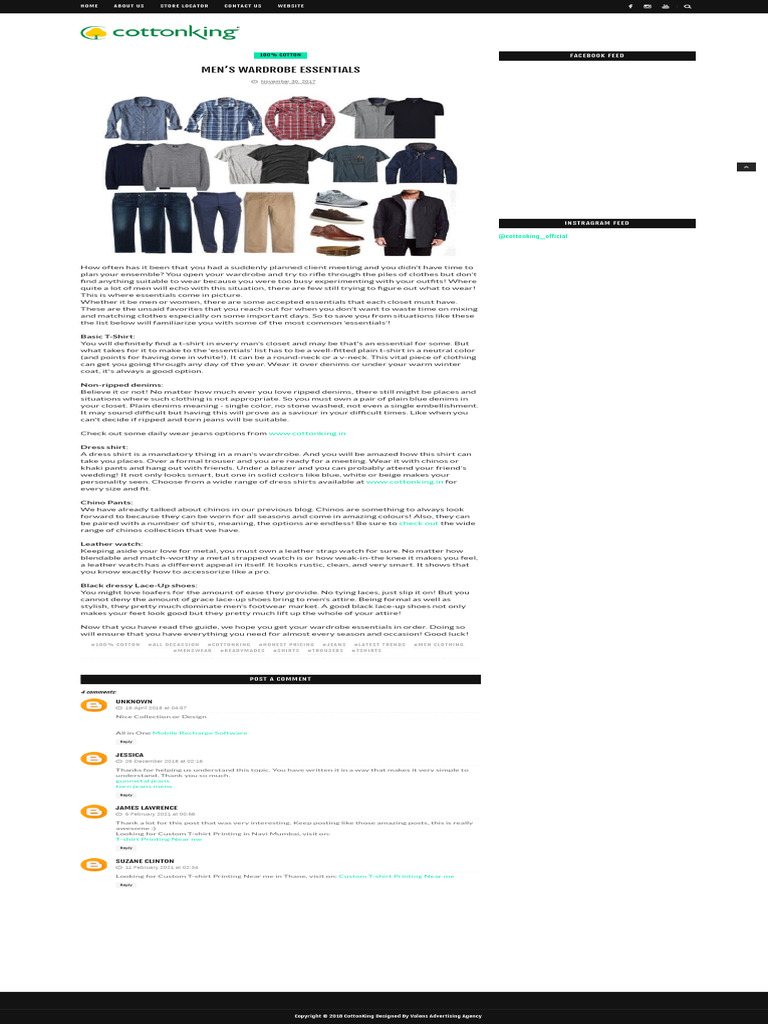 Men's Wardrobe Essentials | PDF | Trousers | Clothing