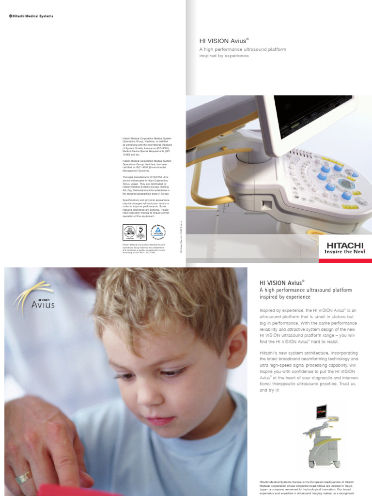 Брошюра Hitachi HI Vision Avius (Англ.) | PDF | Medical Ultrasound ...