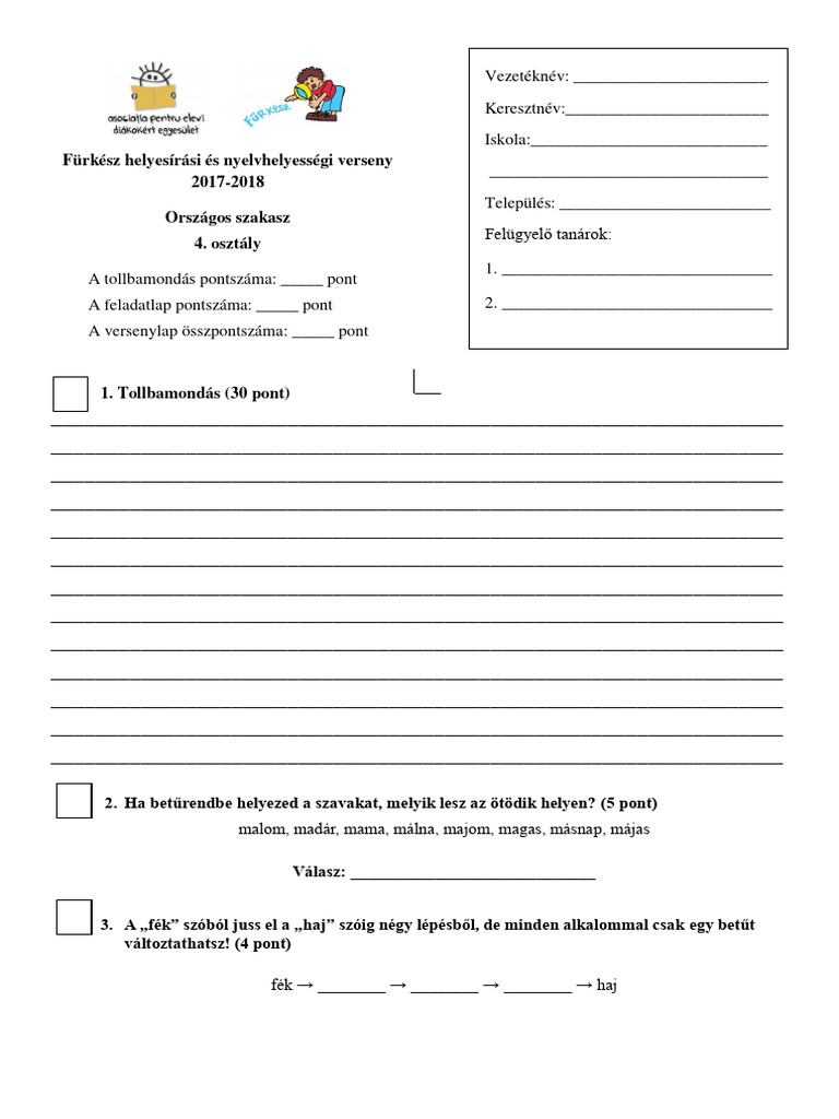 4 - Oszt - Donto 2017-2018 | PDF