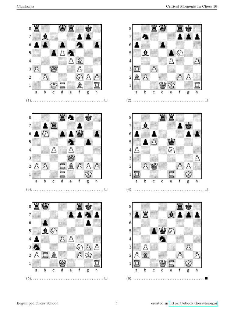 Critical Moments in Chess Analysis | PDF
