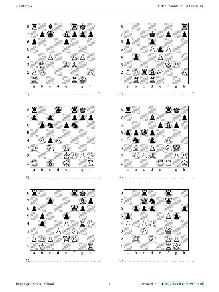 Critical Moments In Chess 14 | PDF