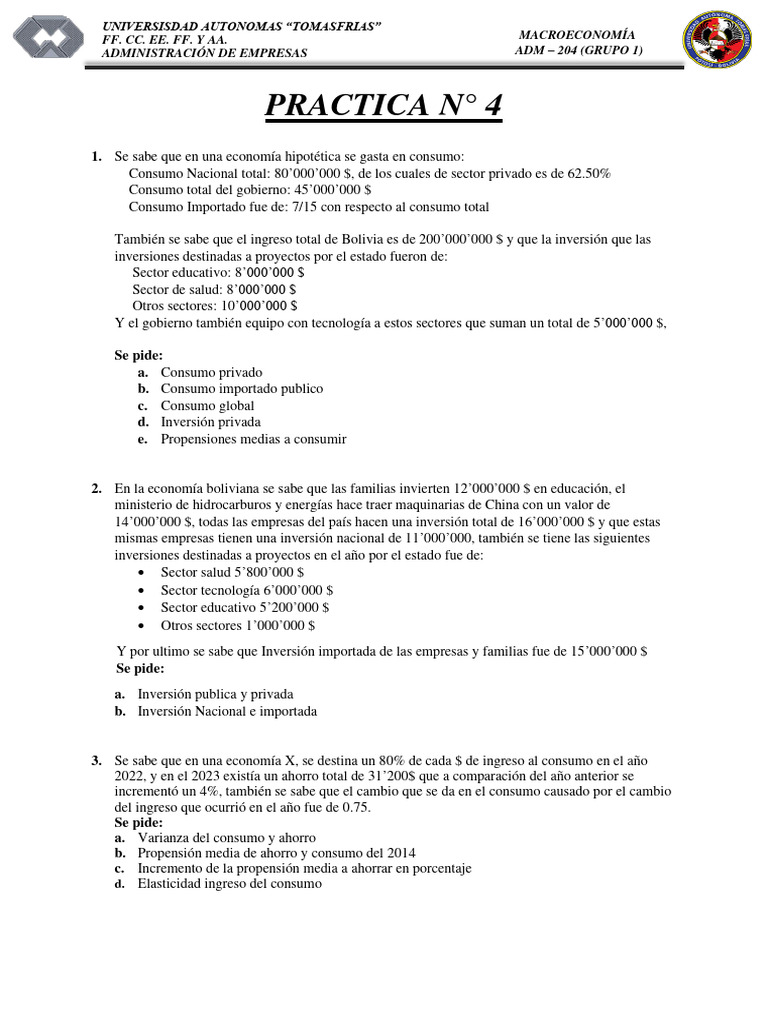 PRACTICA N4 Preguntas | PDF | Ahorro | Inversiones