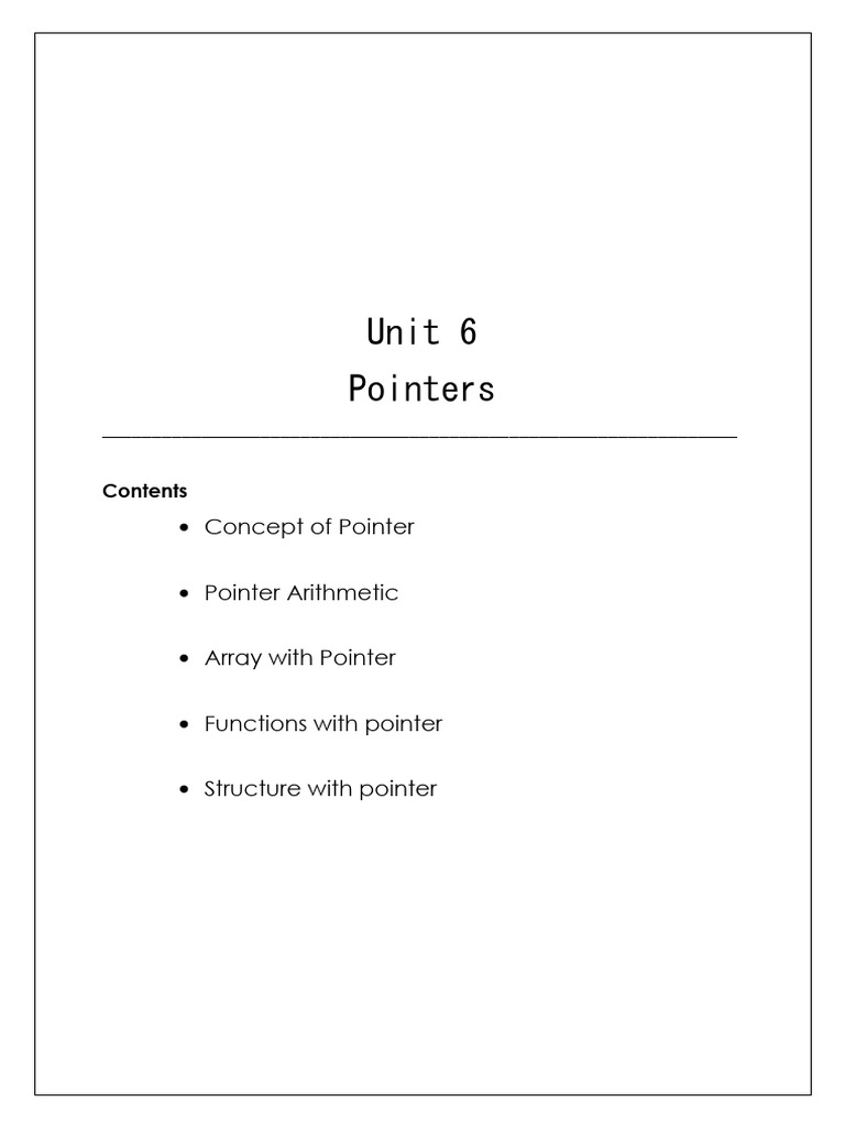 Unit 6 C Programming Download Free Pdf Pointer Computer Programming C Programming Language