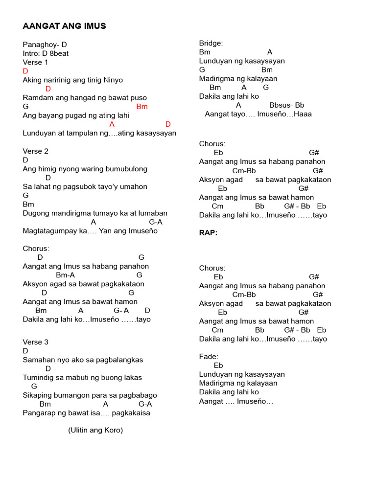 Aangat Ang Imus Lyrics | PDF