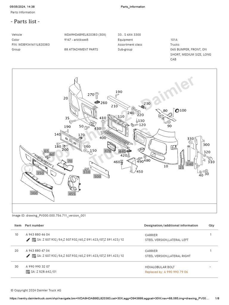 Parts - Information FRONT BUMPER | PDF | Motor Vehicle | Vehicles