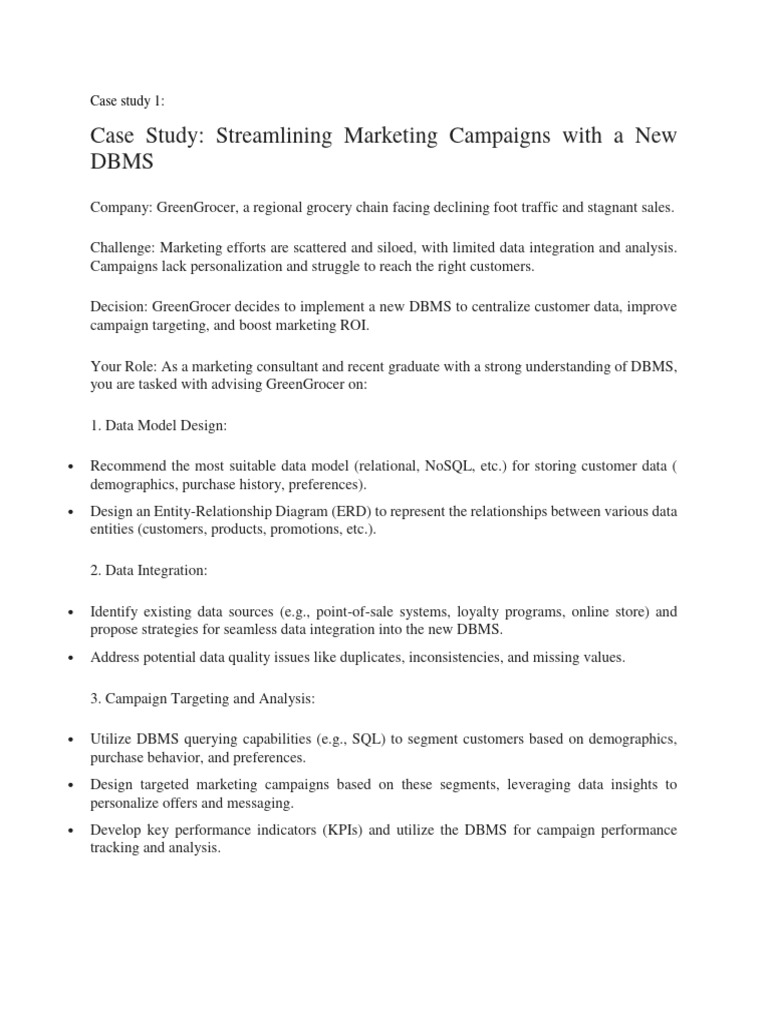 Case Study | Download Free PDF | Databases | Relational Database