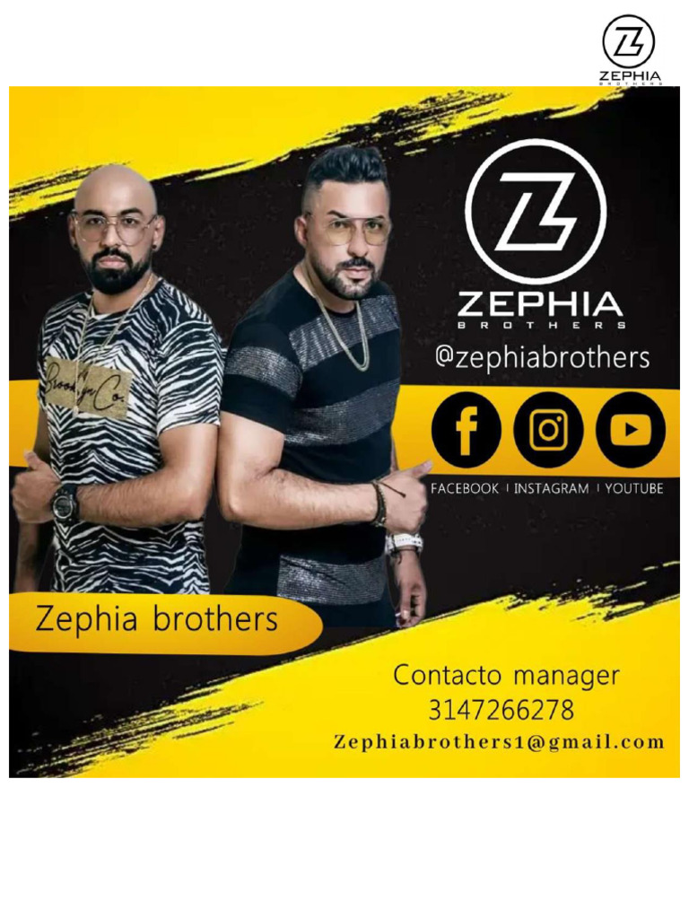 Hoja de Vida Artistica Zephia - Brothers - 2022 Actual-1 | PDF
