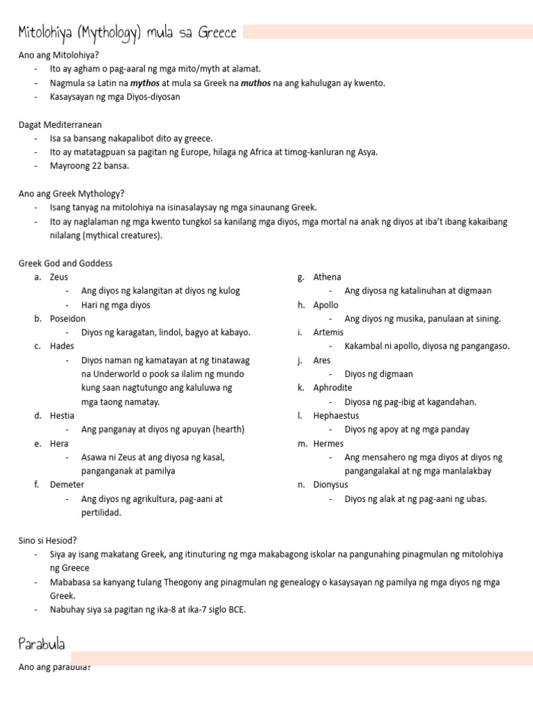 Filipino - Grade 10 First Quarter | PDF
