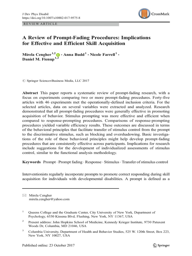 PROMPT FADING CengherBuddFarrellFienup2017 | PDF | Experiment ...