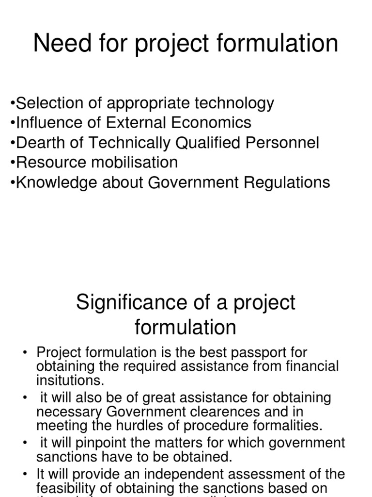 Project Formulation