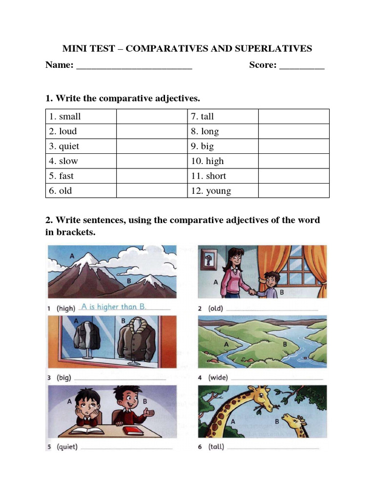 Comparative & Superlative Quiz | PDF