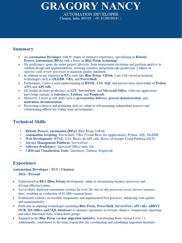 Gragory Nancy Resume | PDF | Visual Basic For Applications | Audit