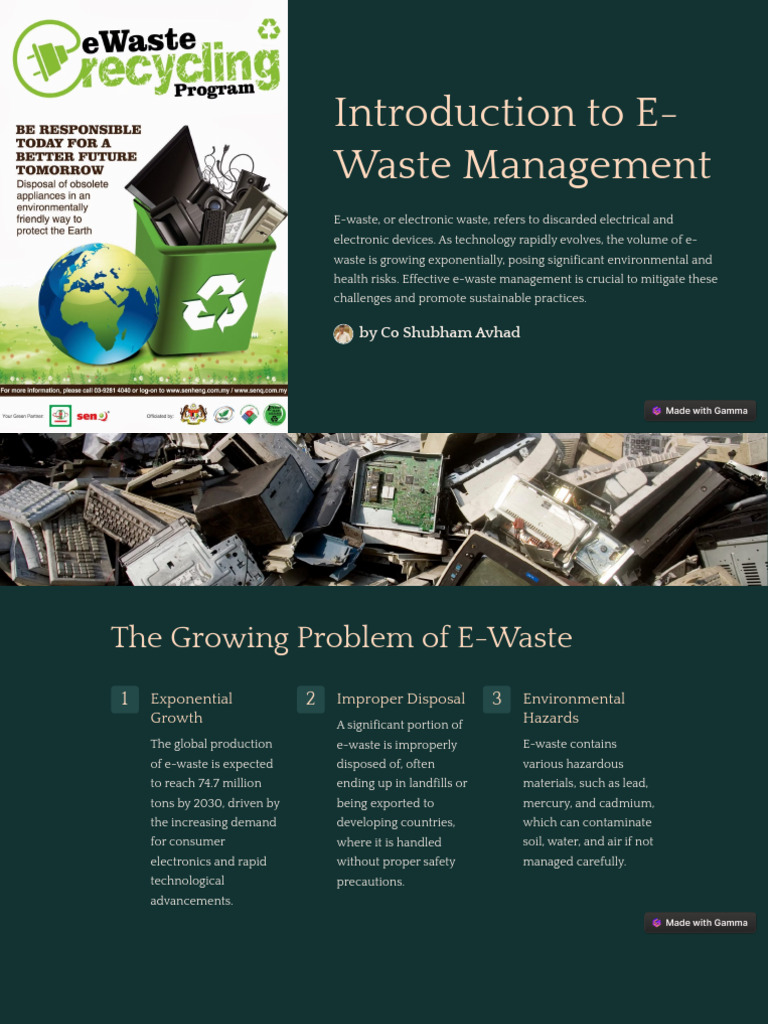 Introduction To E Waste Management | PDF | Electronic Waste | Waste ...