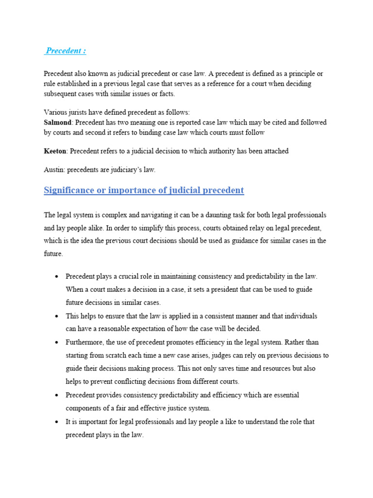 Judicial Precedent | PDF | Precedent | Case Law
