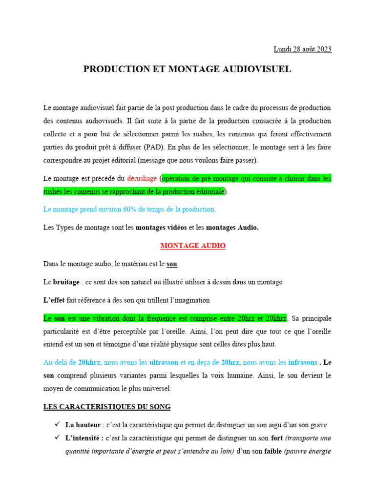 Guide du Montage Audiovisuel et Audio | PDF | Reproduction et ...