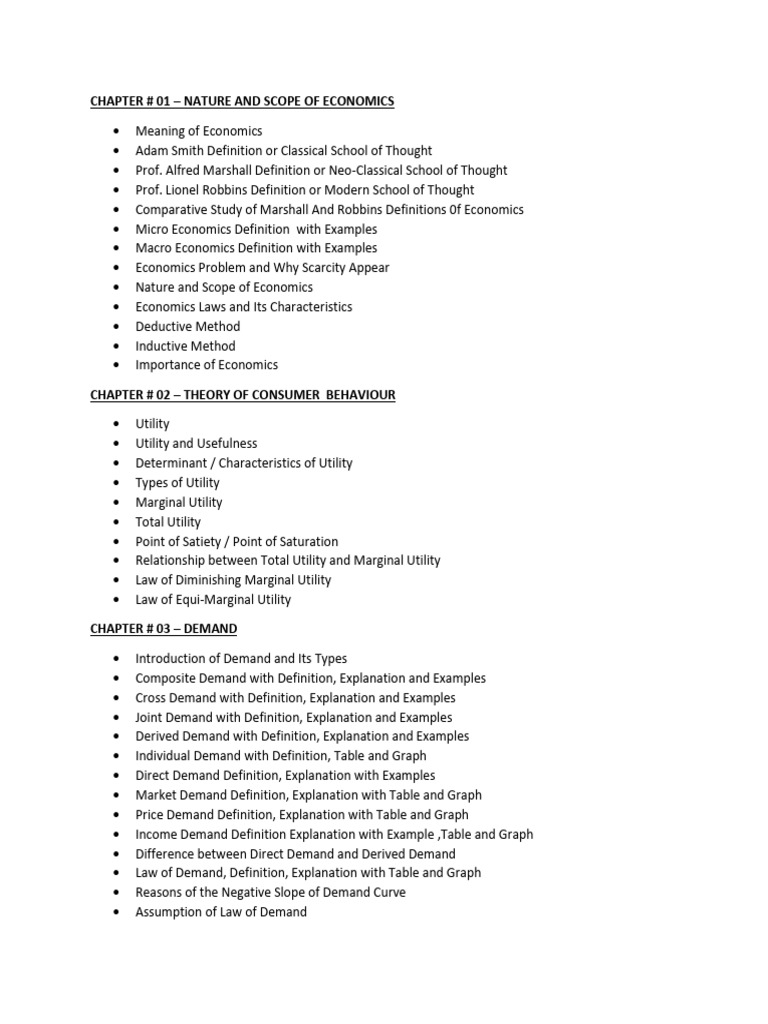 Economics Outlines | PDF | Price Elasticity Of Demand | Demand