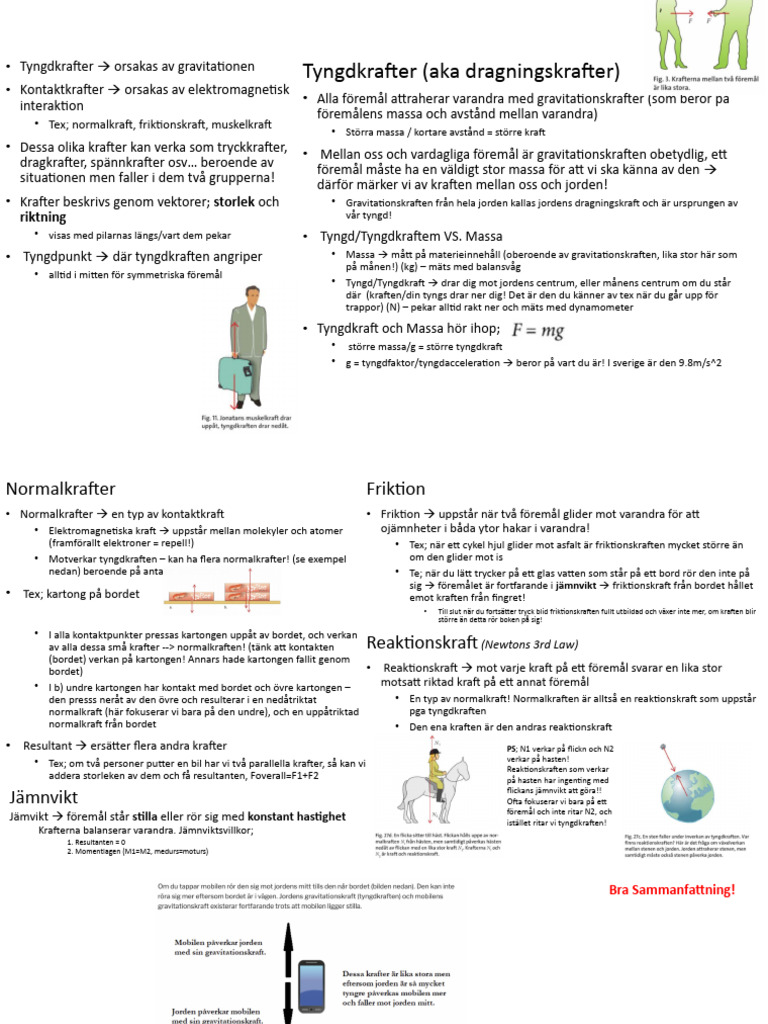 Fysik 1 Rep - Krafter | PDF