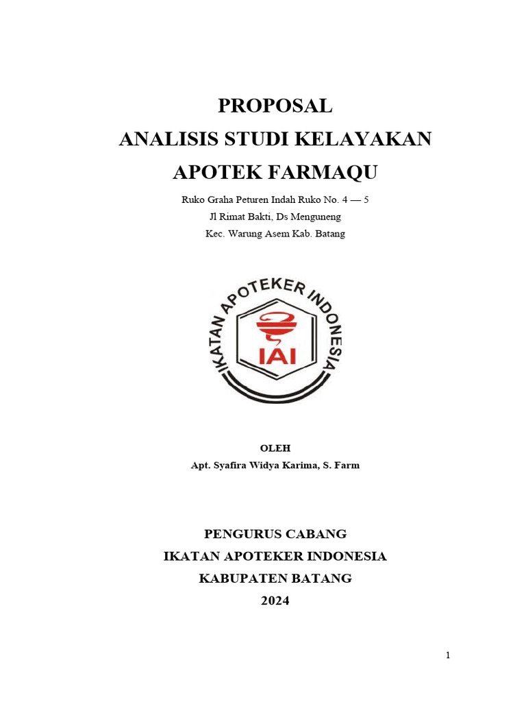 Proposal Pembutan Apotek Farmaqu | PDF | Pengembangan Diri | Kesehatan Holistik