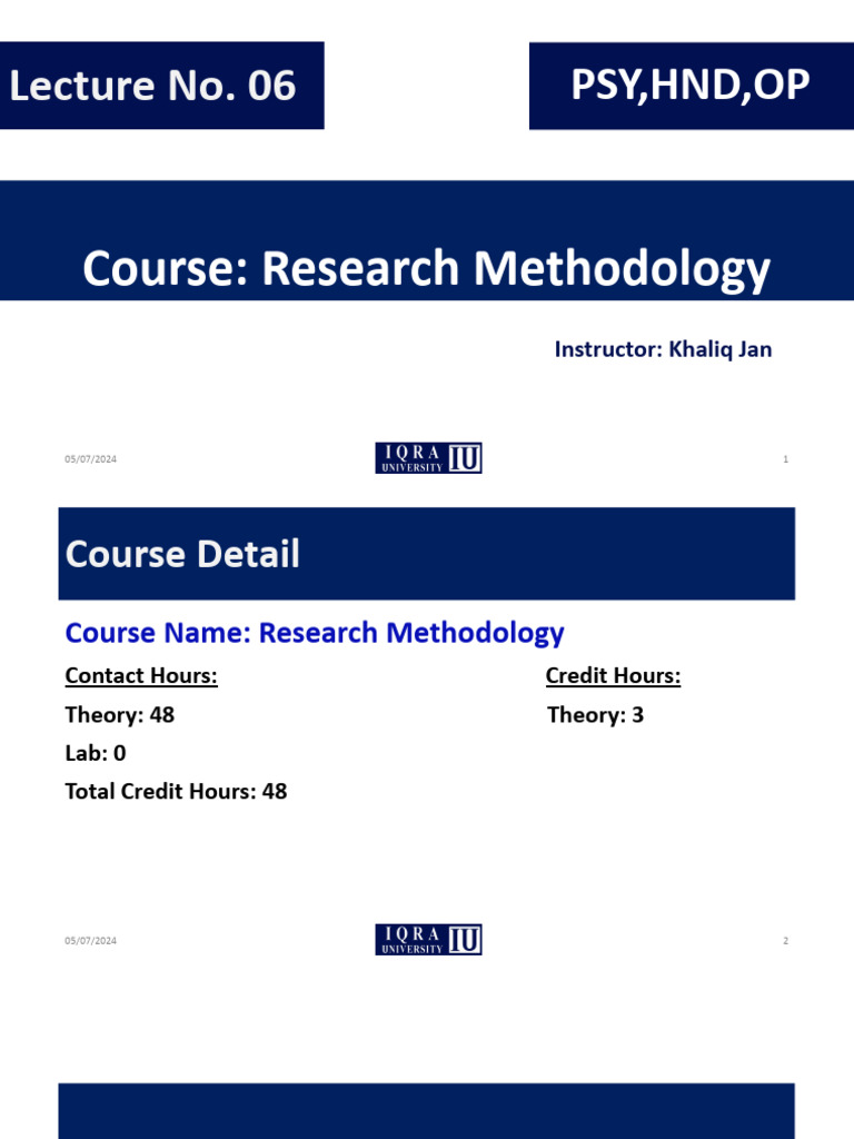 Research Methodology. Lecture 6 | PDF | Methodology | Quantitative Research Research Methodology. Lecture 6 | PDF | Methodology | Quantitative Research