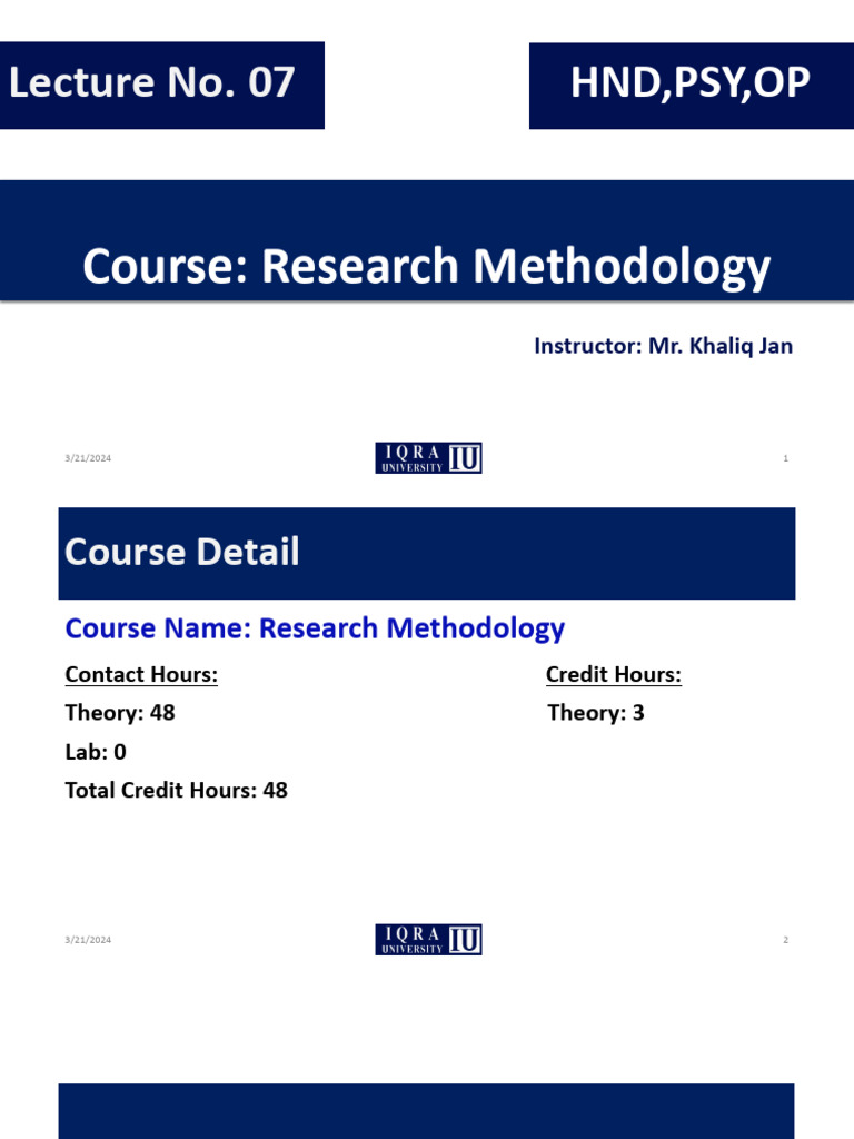 Research Methodology. Lecture 7-1 | PDF | Causality | Dependent And ...
