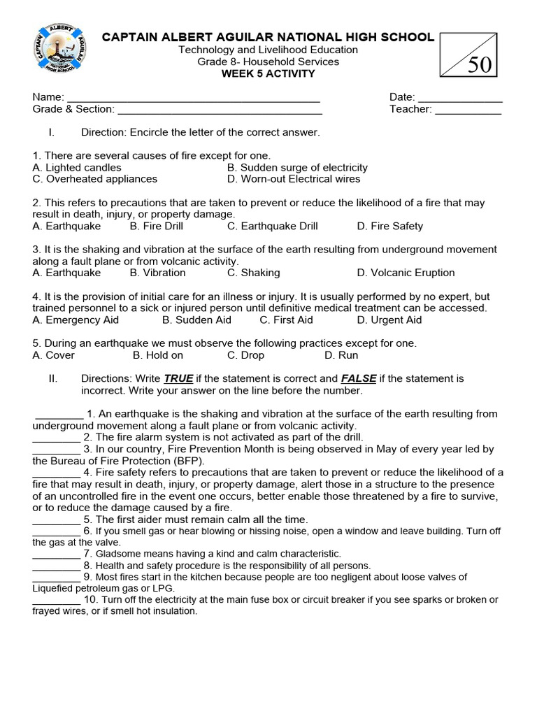 Week 5 - 1ST Activity A4 Size | PDF | Earthquakes | Liquefied Petroleum Gas