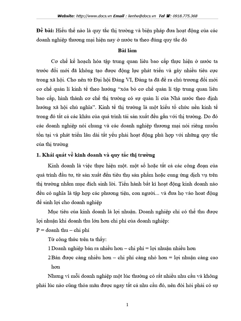 Quy Tắc Thị Trường - Kttmdv | PDF