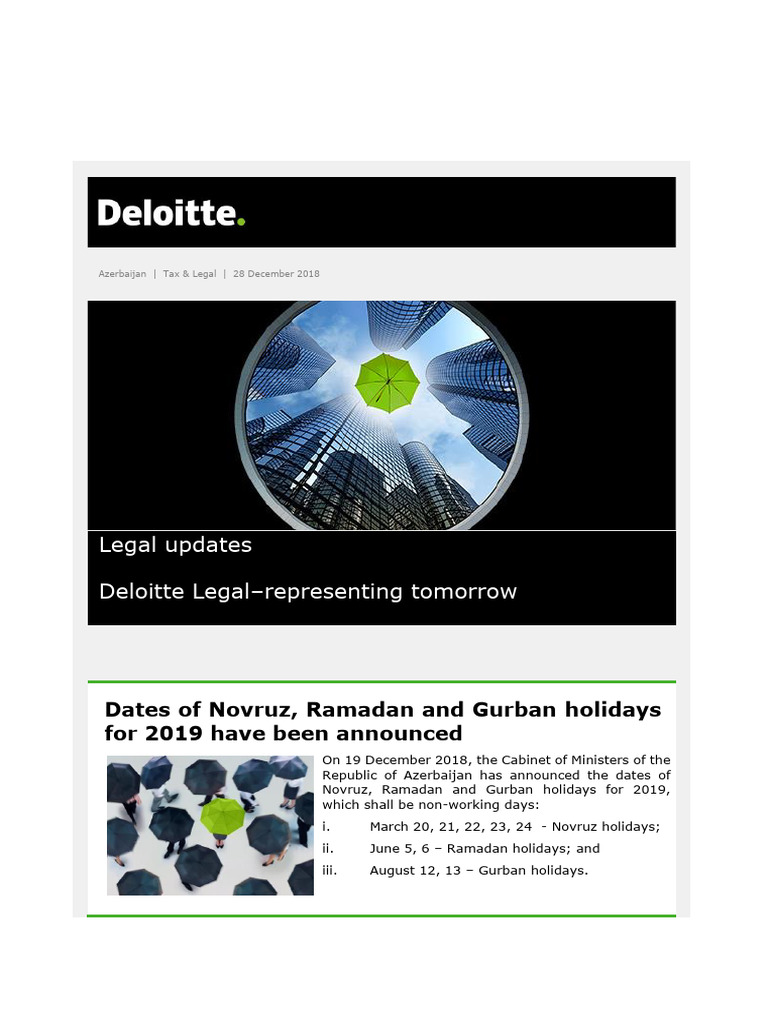 Deloitte Legal News 28 December 2018 | PDF | Customs | Business
