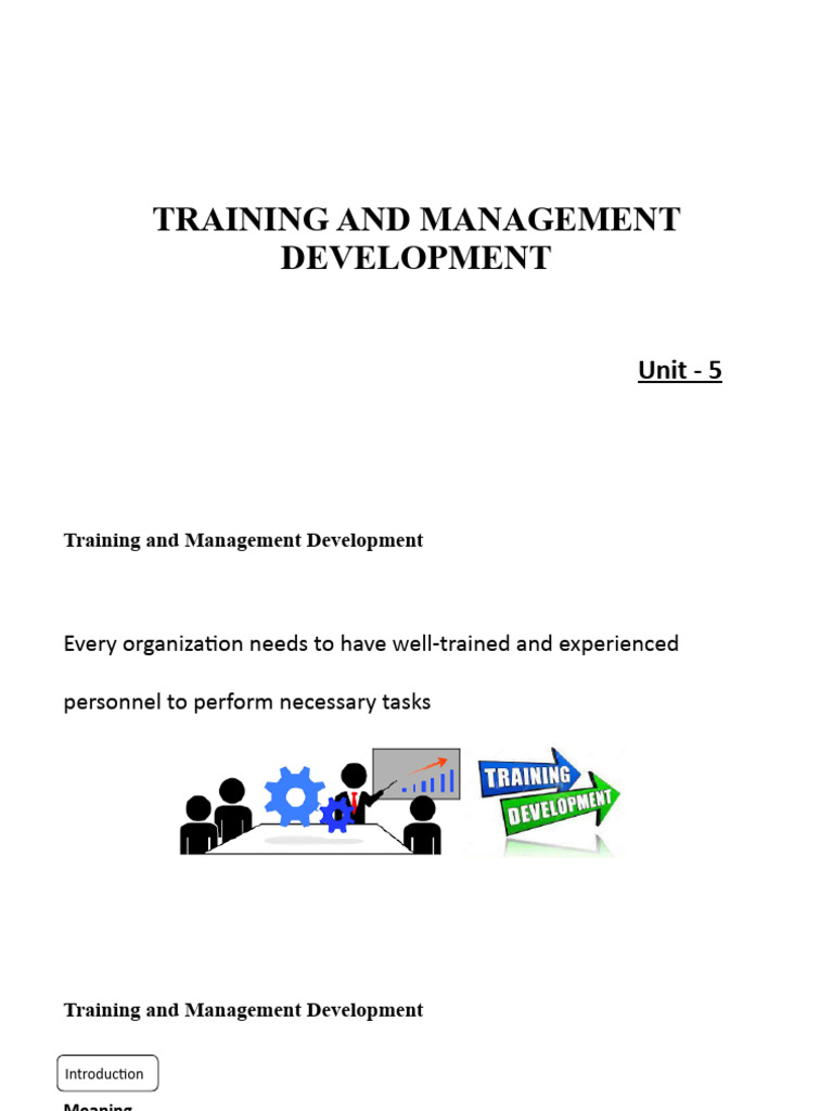 Unit 5 - Training and Management Development | PDF | Behavioural Sciences | Cognition