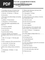 JHS 1 English Exam: Essay, Comprehension & Grammar | PDF
