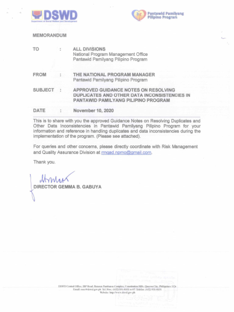 Approved Guidance Notes On Resolving Duplicates and Other Data ...