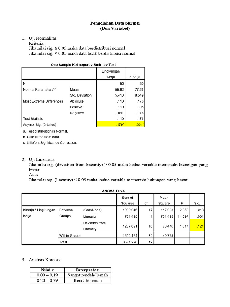 Analisis Data Skripsi Dua Variabel | PDF