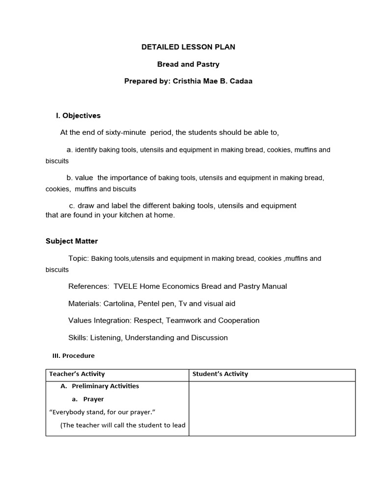 CADAA DLP 8 BREAD AND PASTRY FFFF | PDF | Kitchen Utensil | Baking