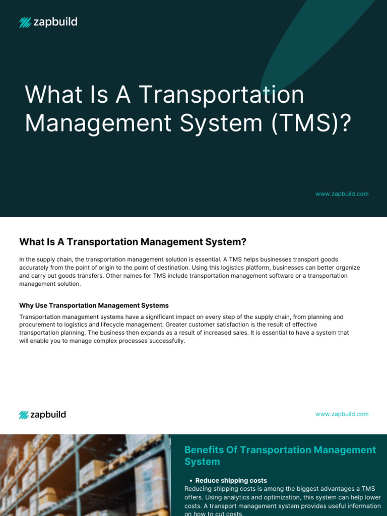 What Is A Transportation Management System (TMS) | PDF | Logistics ...