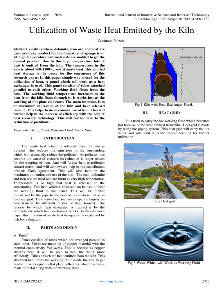 Utilization of Waste Heat Emitted by The Kiln | PDF | Heat Transfer | Heat