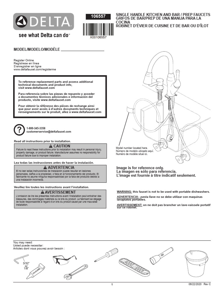Delta 9159 Ls DST Installation Sheet | PDF | Écrou | Ingénierie mécanique