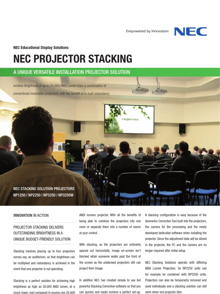 NEC Brochure Projector Stacking | PDF | Camera | Windows Vista