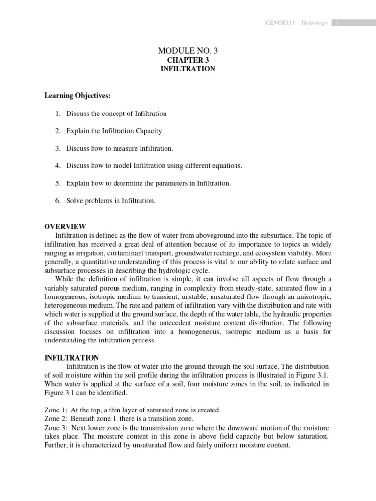 3 - Infiltration | PDF | Hydrology | Soil