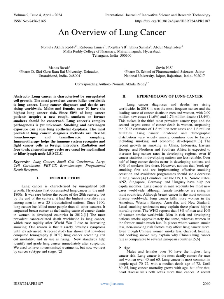 An Overview of Lung Cancer | PDF | Lung Cancer | Cancer