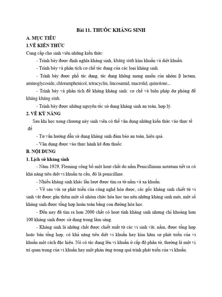 THUỐC KHÁNG SINH | PDF